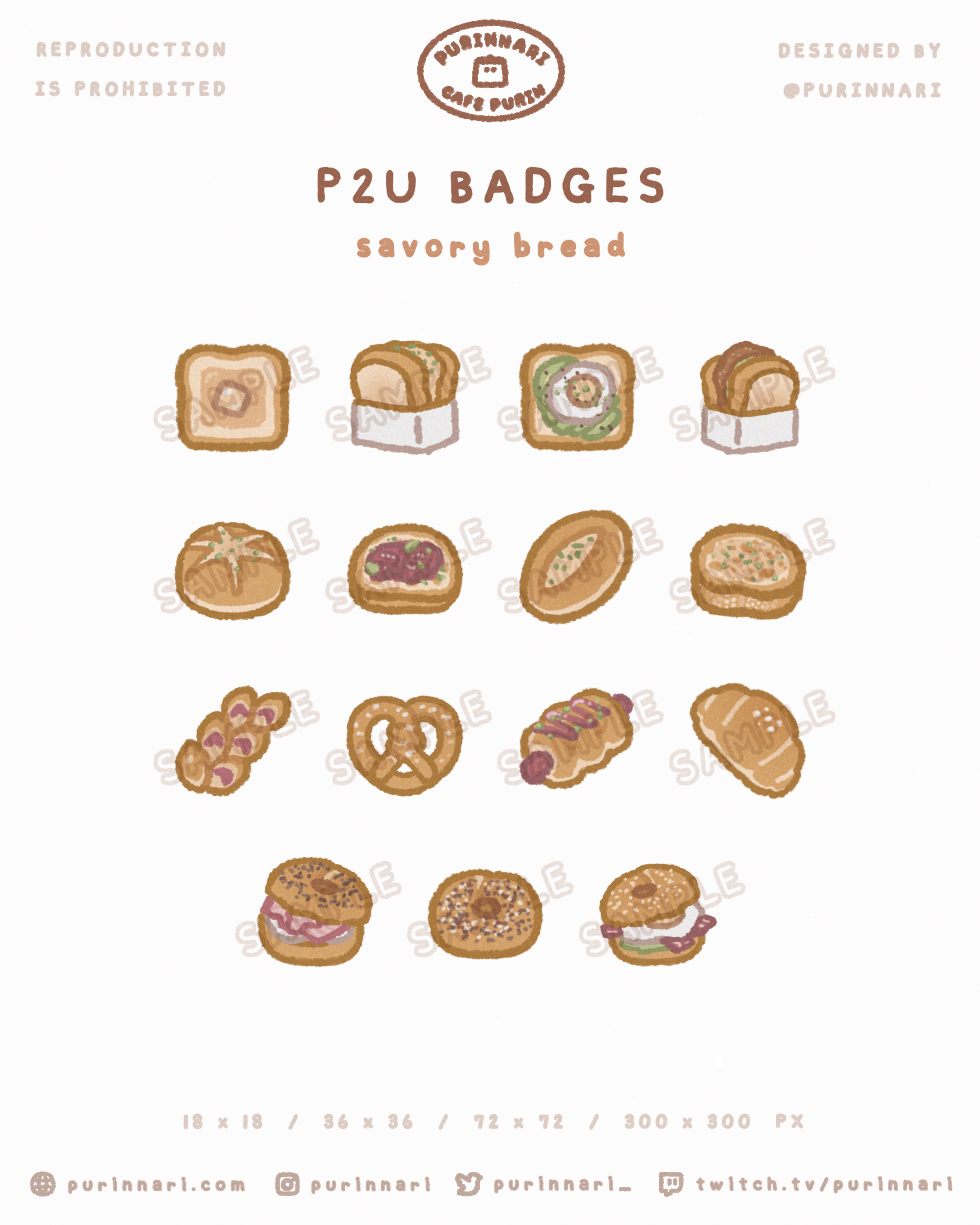 [ P2U ] Savory Breads Bundle of 15 ⋮ Twitch/Youtube/Discord – cafe purin
